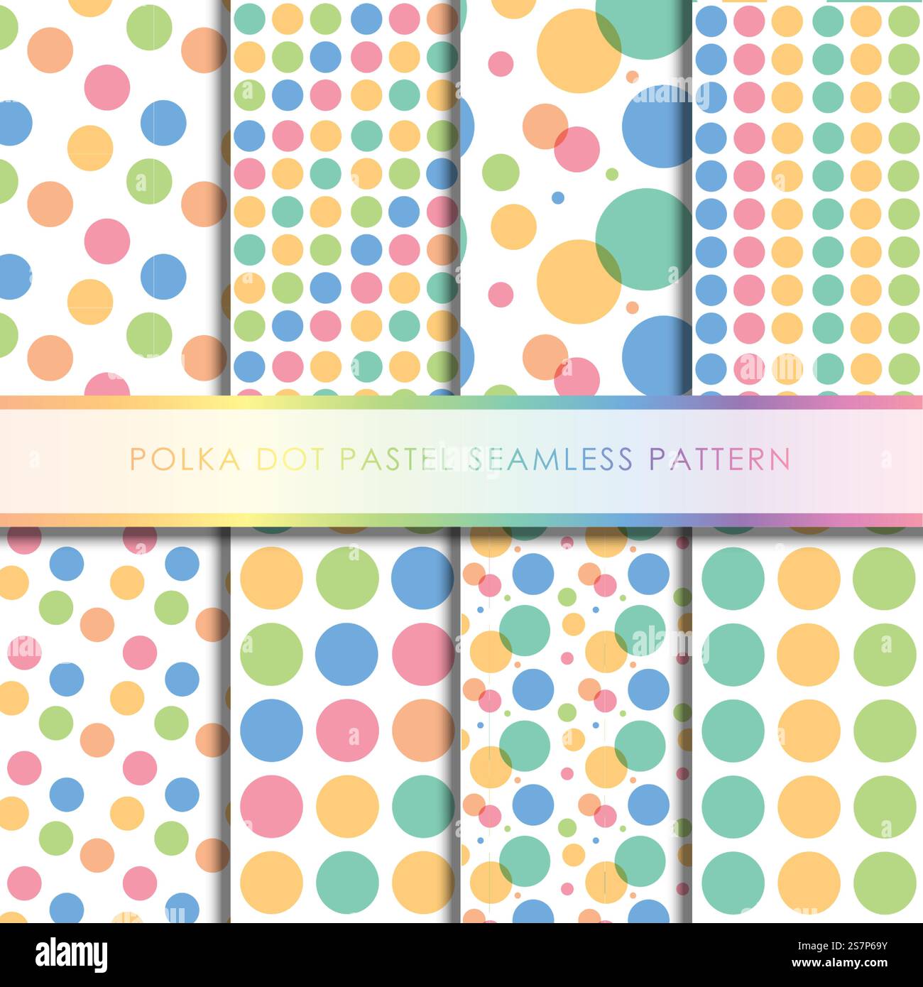 Polka dot pastel seamless pattern collection Premium vector Stock ...