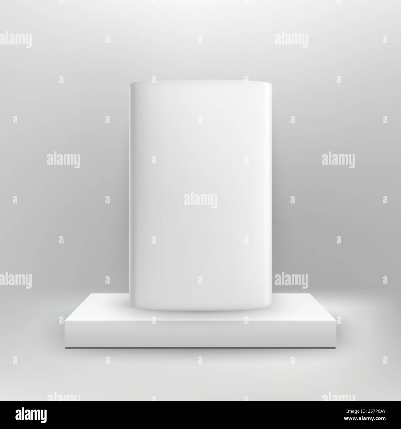Exhibit display for award ceremony or product presentation. White blanc ...