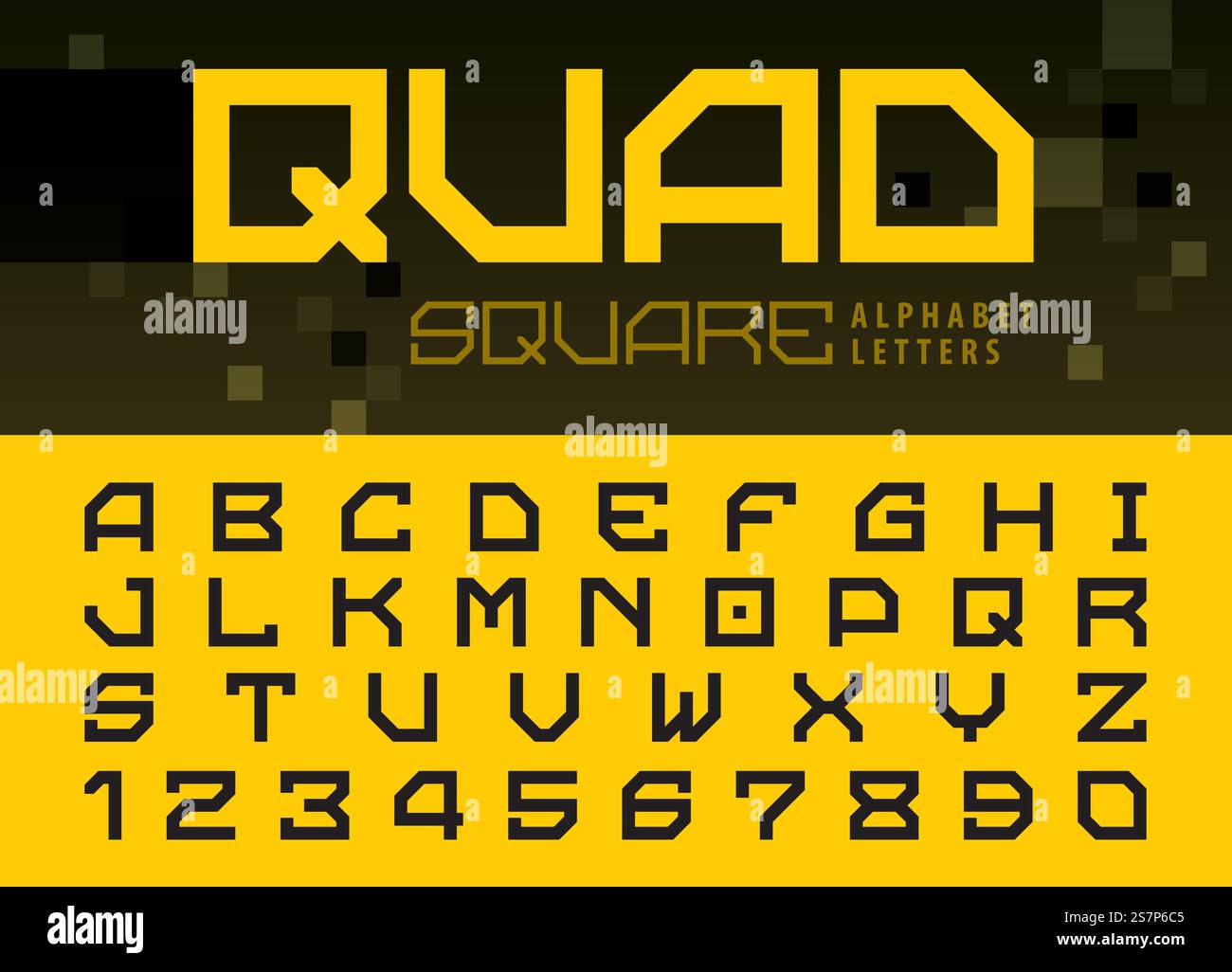 Vector of Modern Square Alphabet Letters and numbers, Geometric Font ...