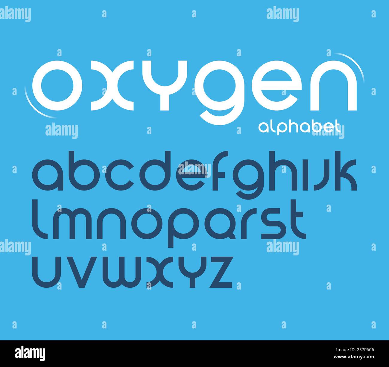 Vector round style minimalistic font, alphabet letters, typeface ...