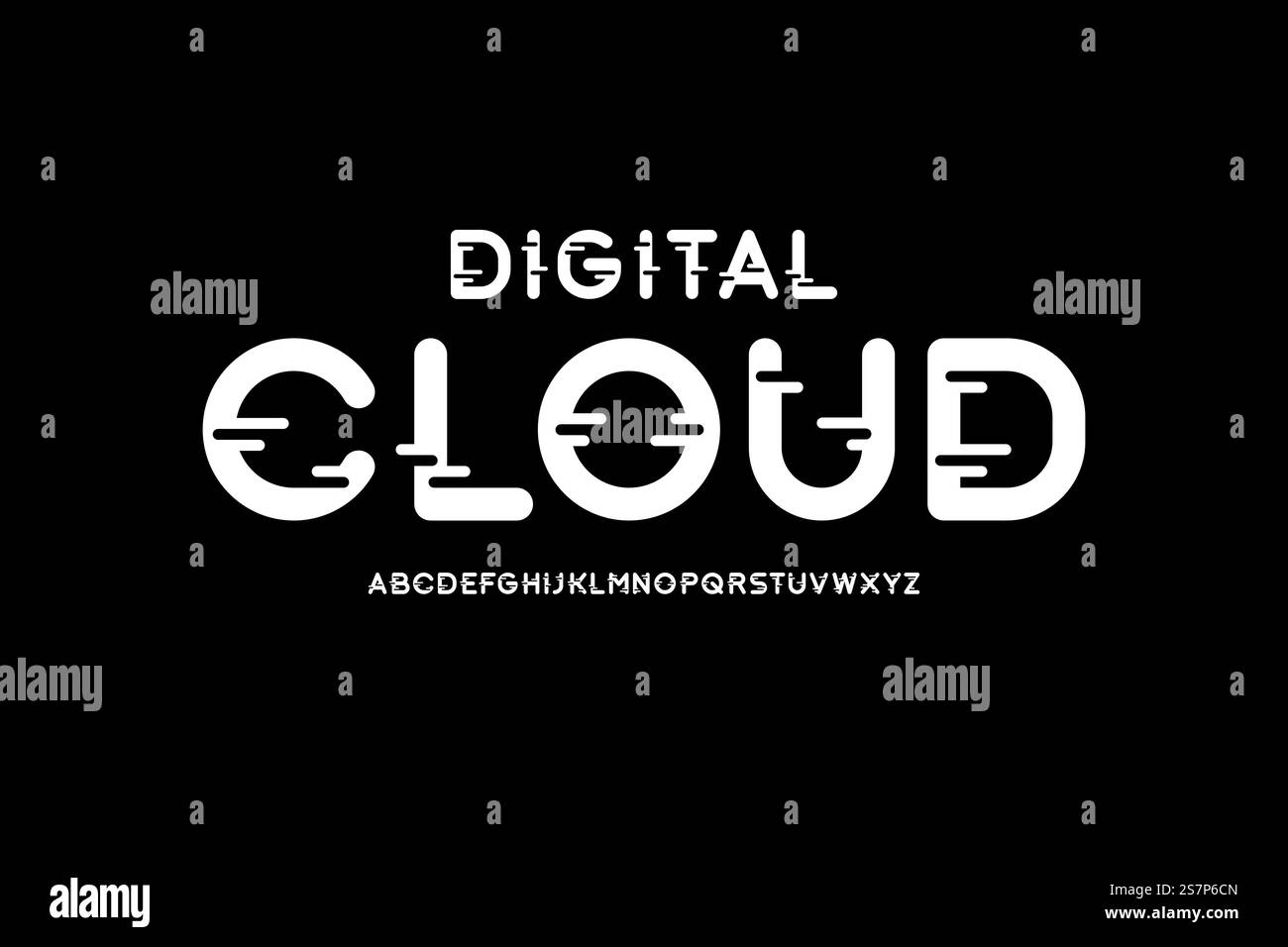 Modern sans serif font with glitch design Stock Vector Image & Art - Alamy