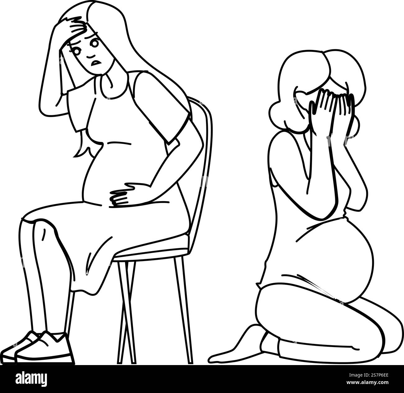 Suffering young woman stress Black and White Stock Photos & Images - Alamy