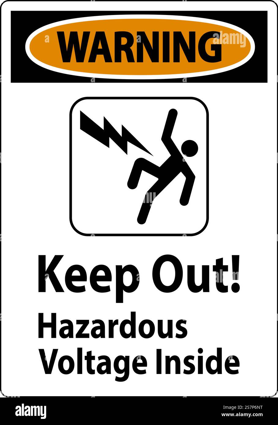 Warning Sign - Keep Out Hazardous Voltage Inside Stock Vector Image ...