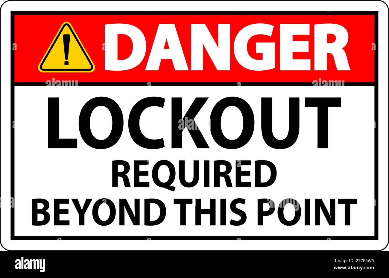 Danger Sign, Lockout Required Beyond This Point Stock Vector Image ...