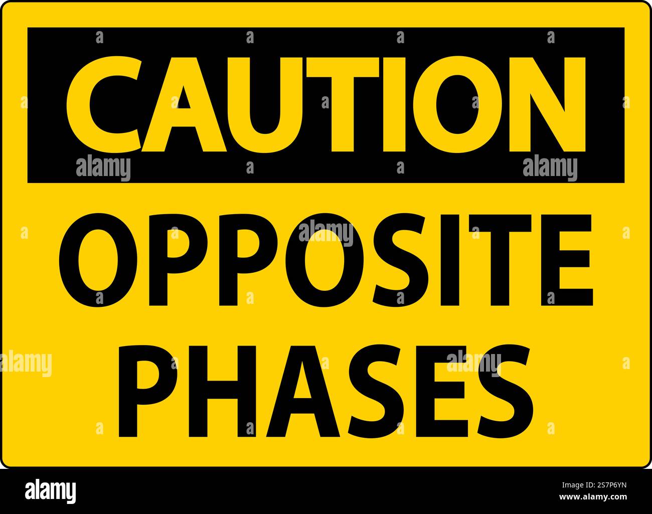 Caution Sign, Opposite Phases Stock Vector Image & Art - Alamy