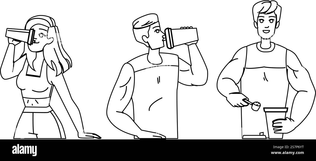 protein cocktail vector. shake drink, workout milk, shaker nutrition ...