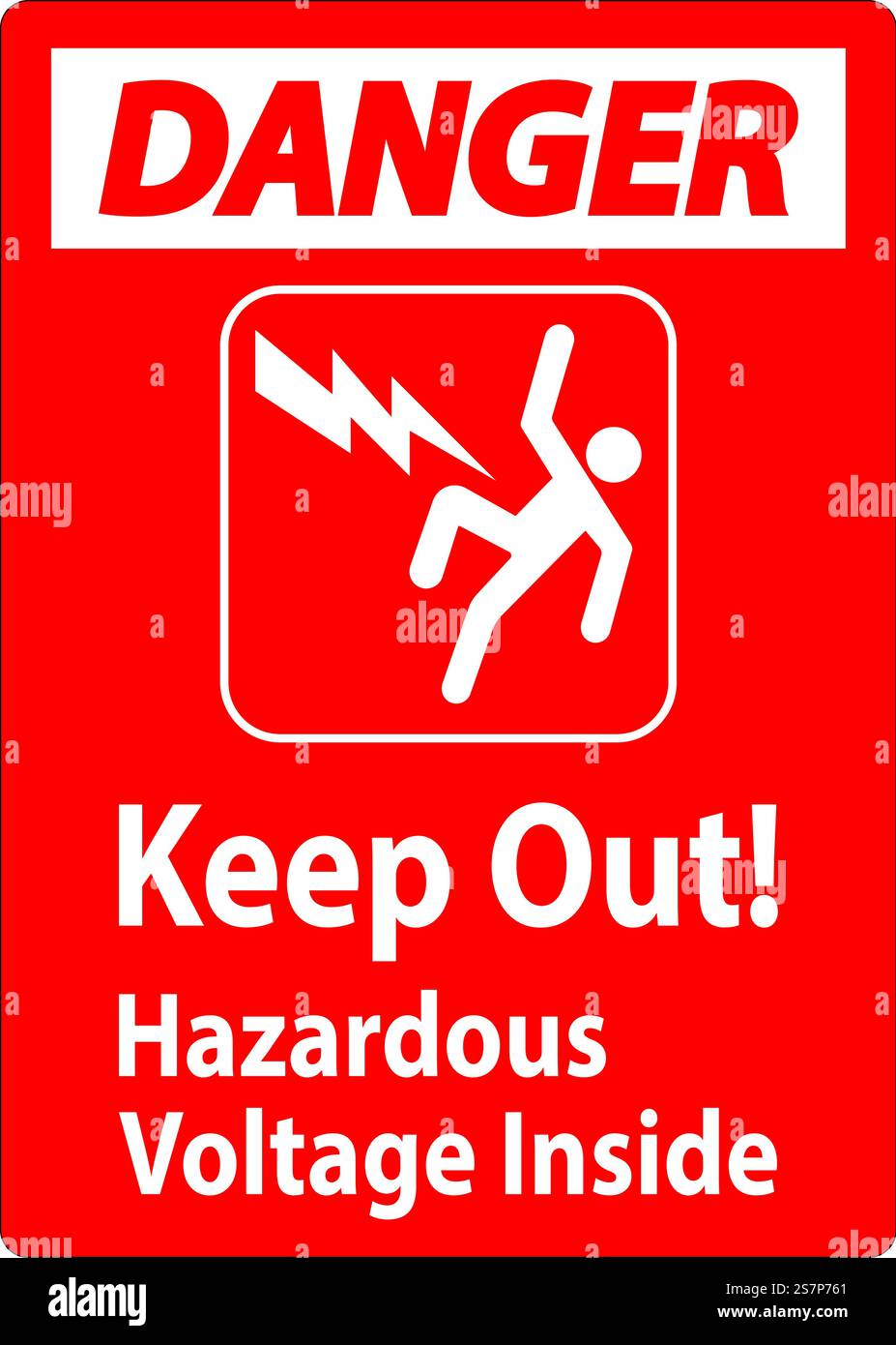 Danger Sign - Keep Out Hazardous Voltage Inside Stock Vector Image ...