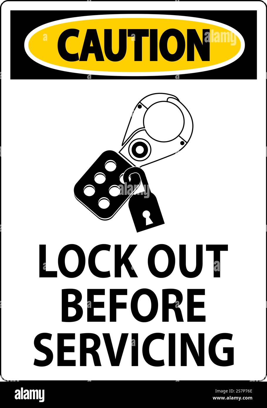 Caution Sign, Lock Out Before Servicing Stock Vector Image & Art - Alamy