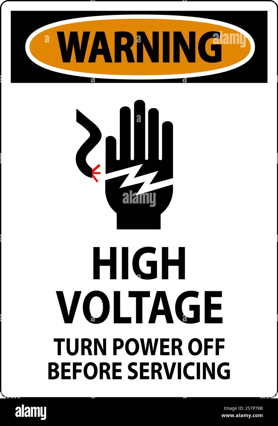 Warning Sign High Voltage - Turn Power Off Before Servicing Stock ...