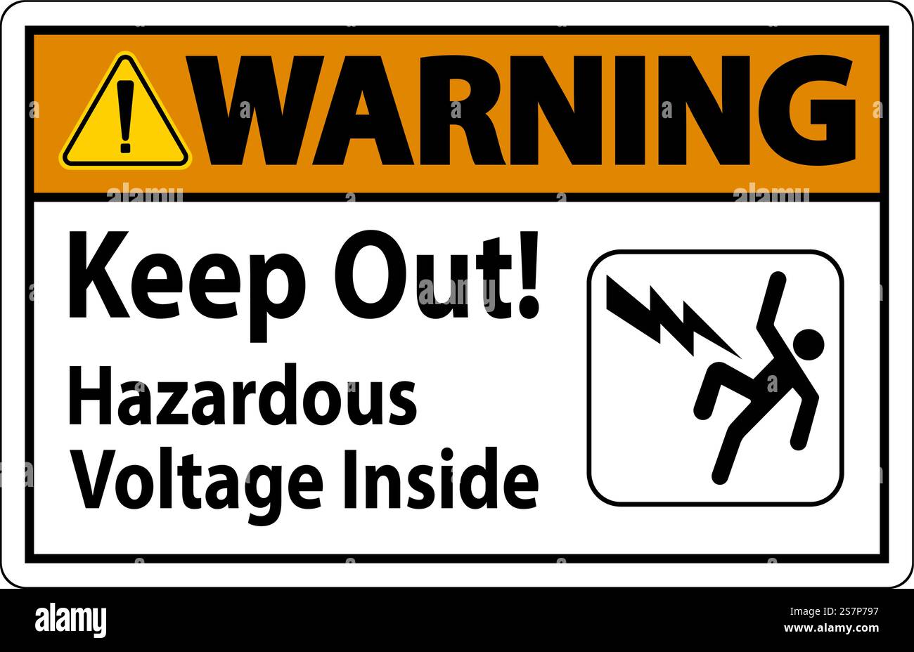 Warning Sign - Keep Out Hazardous Voltage Inside Stock Vector Image ...