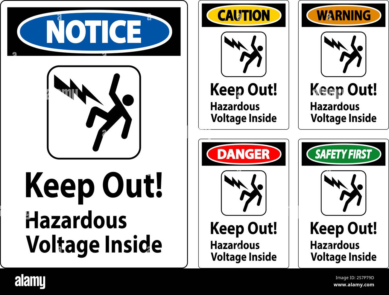 Danger Sign - Keep Out Hazardous Voltage Inside Stock Vector Image ...