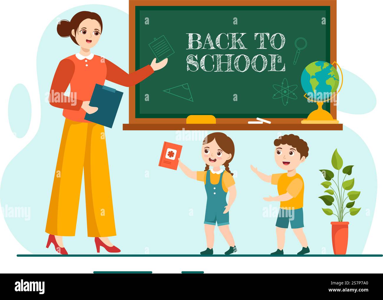 Back to School Vector Illustration with Schools Elements and Learning ...