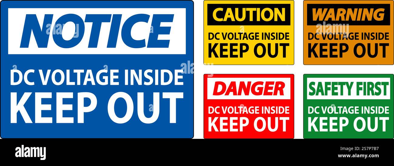 Danger Keep Out Sign, DC Voltage Inside Keep Out Stock Vector Image ...