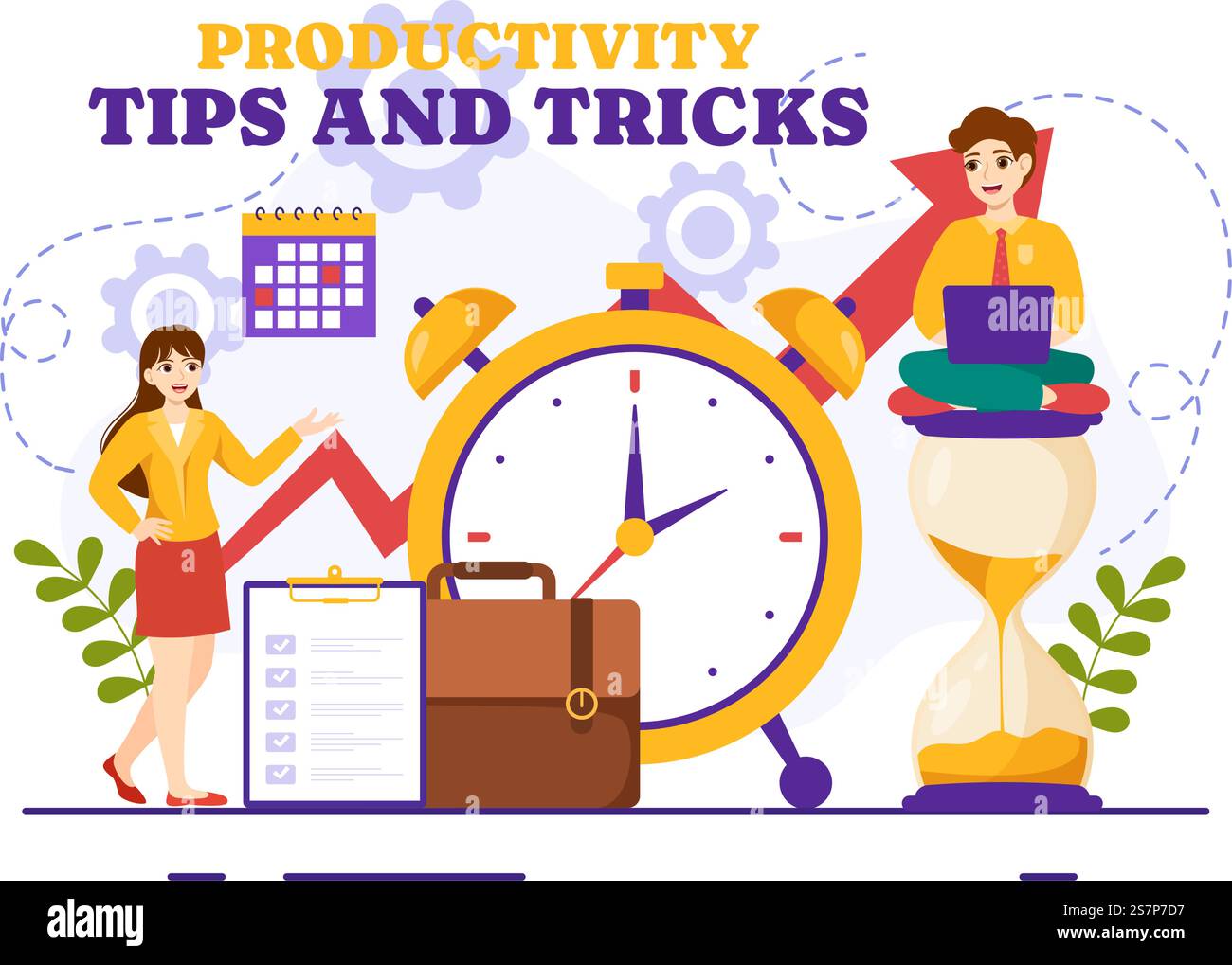 Productivity Tips and Trick Vector Illustration with Marketing Product ...