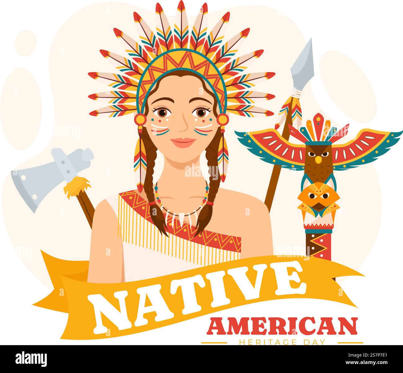 Native American Heritage Month Day Vector Illustration with Celebrate ...