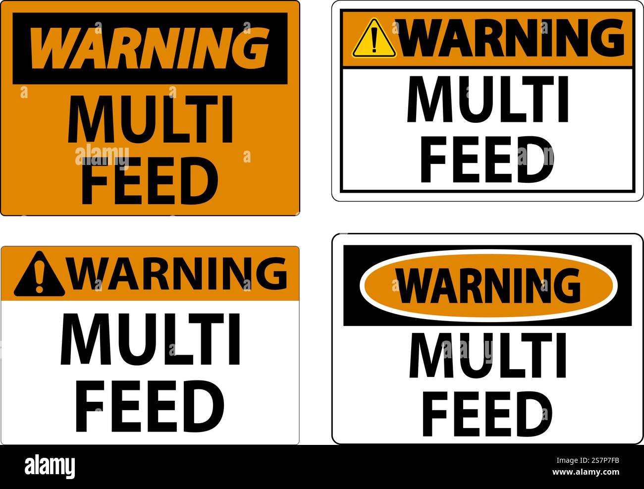 Warning Sign, Multi Feed Label Stock Vector Image & Art - Alamy