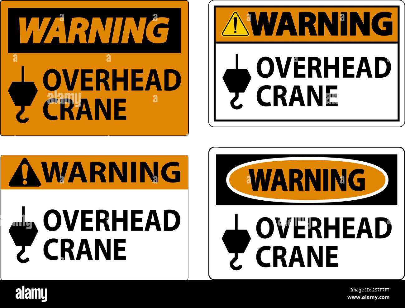 Warning Sign, Overhead Crane Stock Vector Image & Art - Alamy