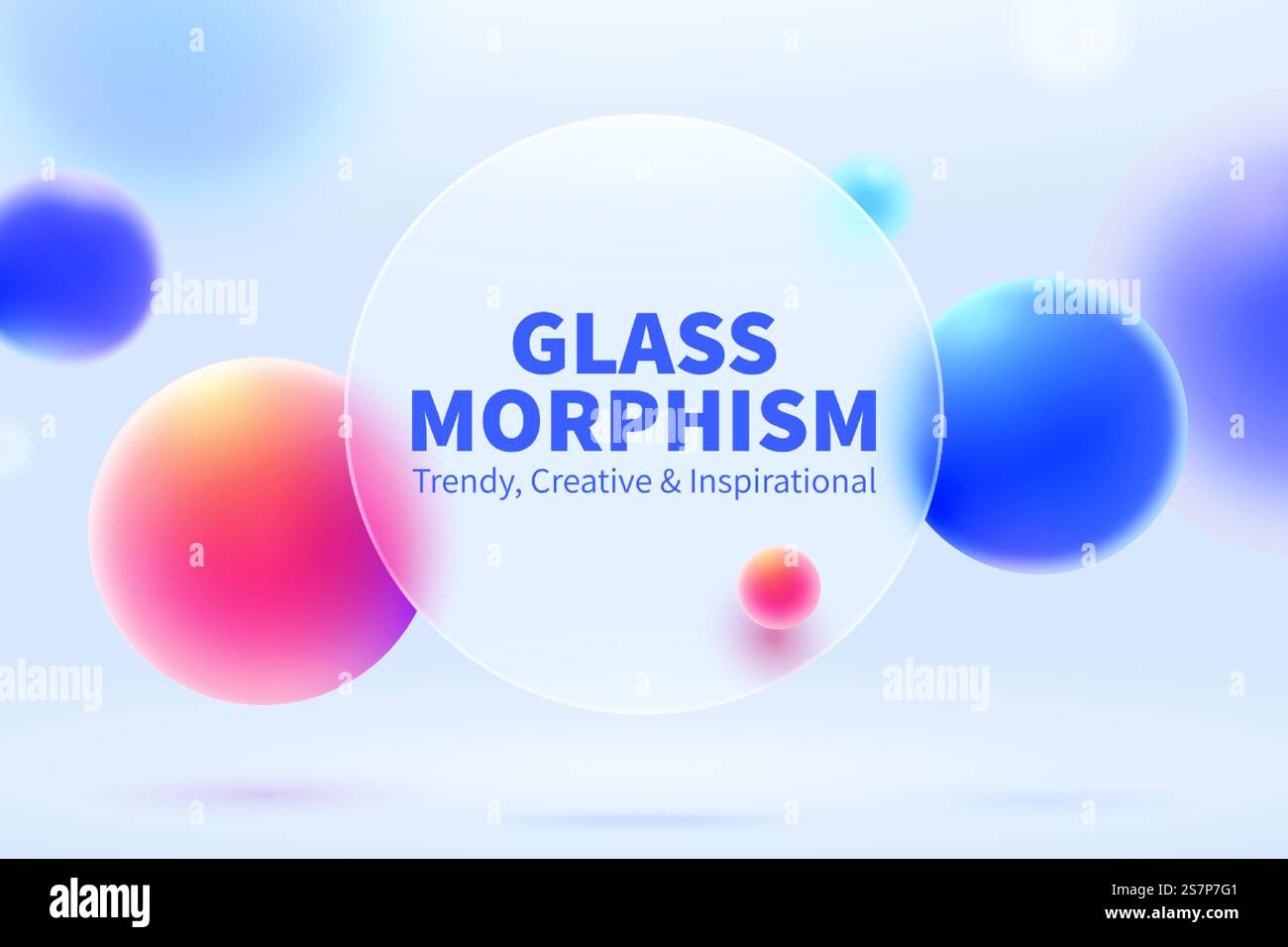 3d creative glassmorphism background design. Transparent round glass ...