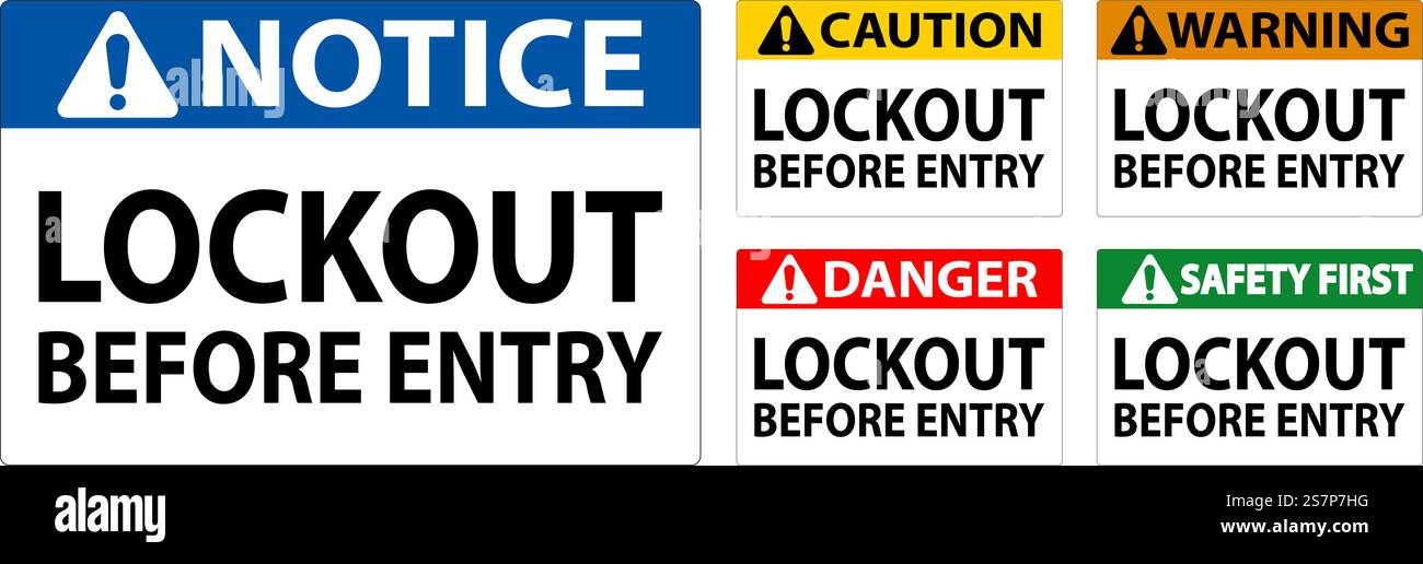 Danger Sign, Lockout Before Entry Stock Vector Image & Art - Alamy