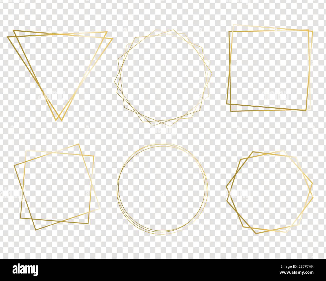 Big Set With Golden Frames And Banner Transparent Background With Gradient Mesh, Vector ...