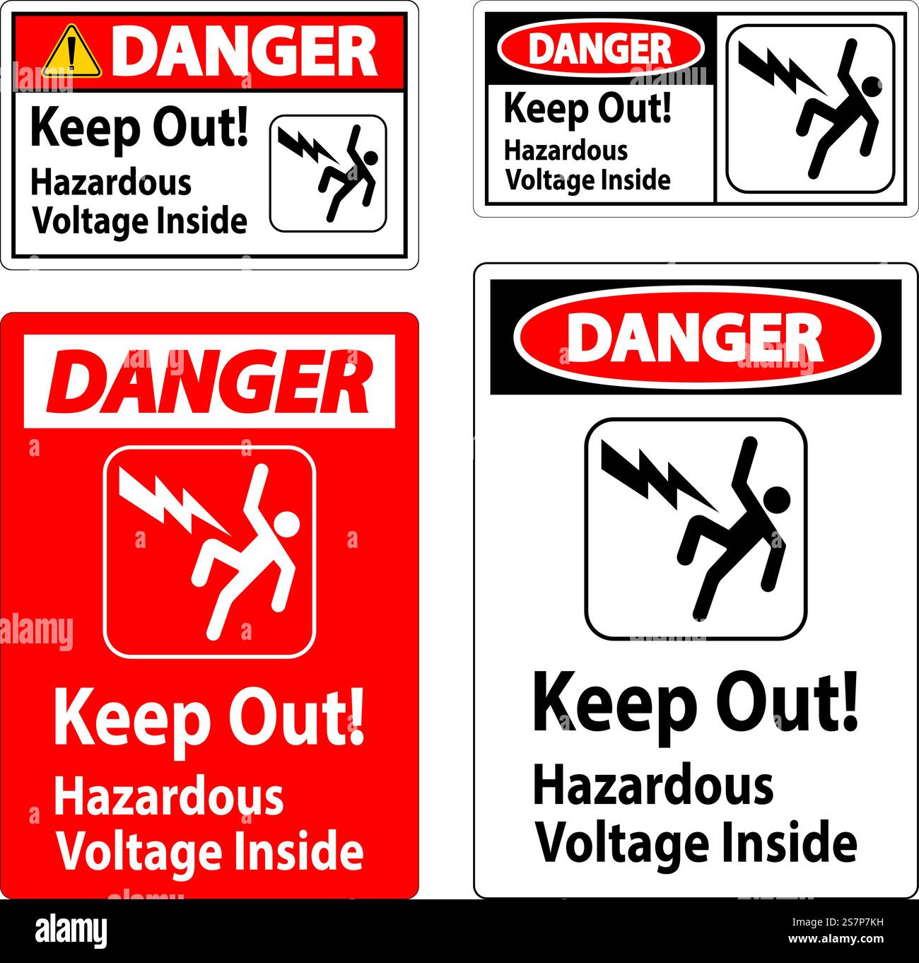 Danger Sign - Keep Out Hazardous Voltage Inside Stock Vector Image ...