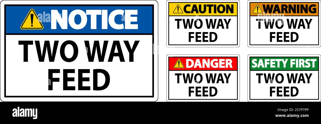 Danger Sign Two Way Feed Stock Vector Image & Art - Alamy