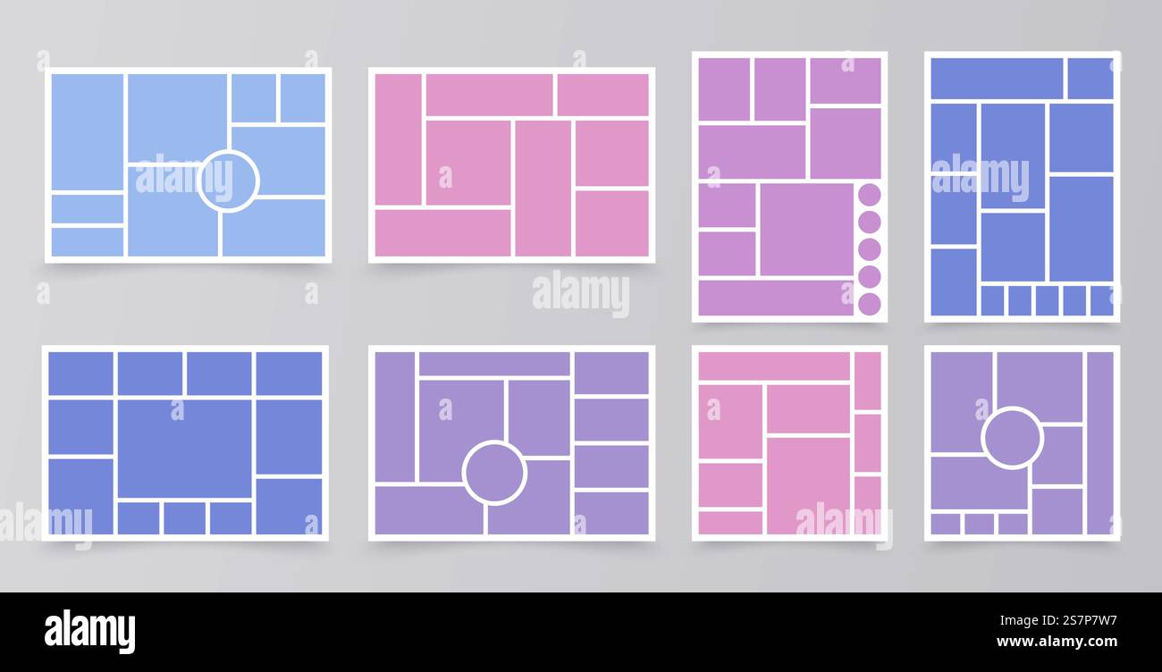 Collage template. Moodboard grid. Mood board banner. Montage photo ...