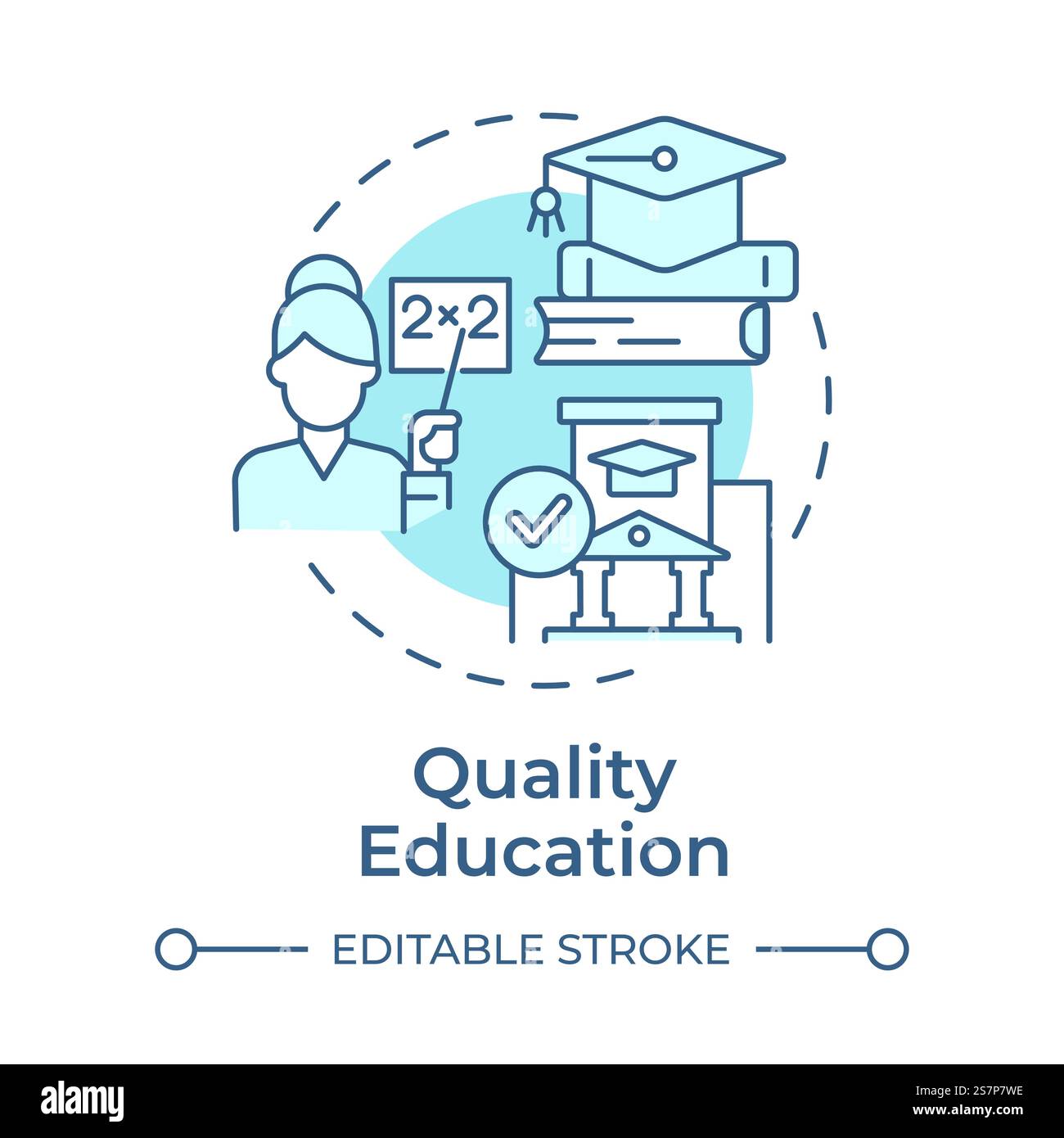 Quality education soft blue concept icon Stock Vector Image & Art - Alamy