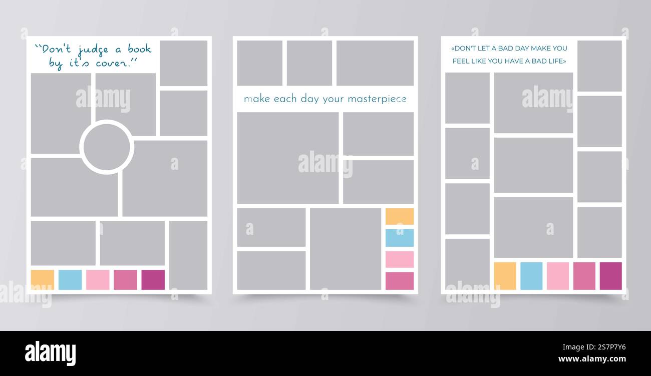 Collage template grids. Moodboard background. Mood board layout ...