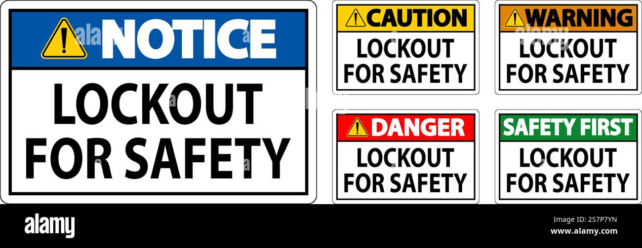 Caution Sign, Lockout For Safety Stock Vector Image & Art - Alamy