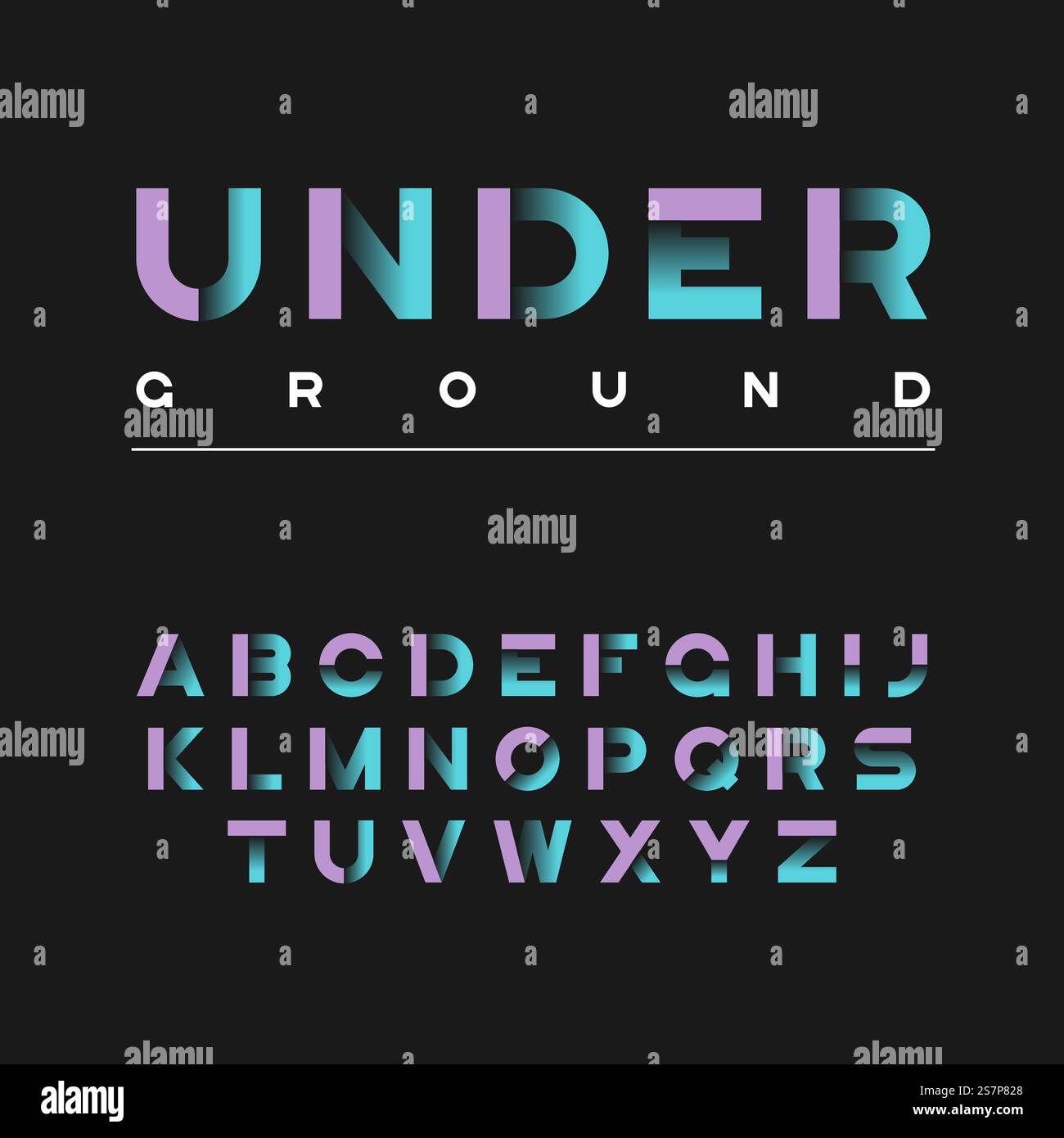 Underground decorative bold typeface. Vector alphabet, letters, font ...