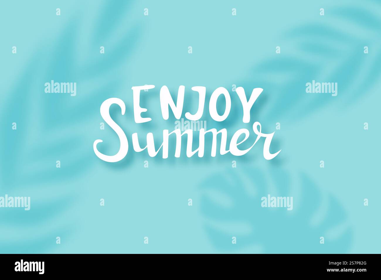 The blue summer background with transparent tropical leaves shadows and ...