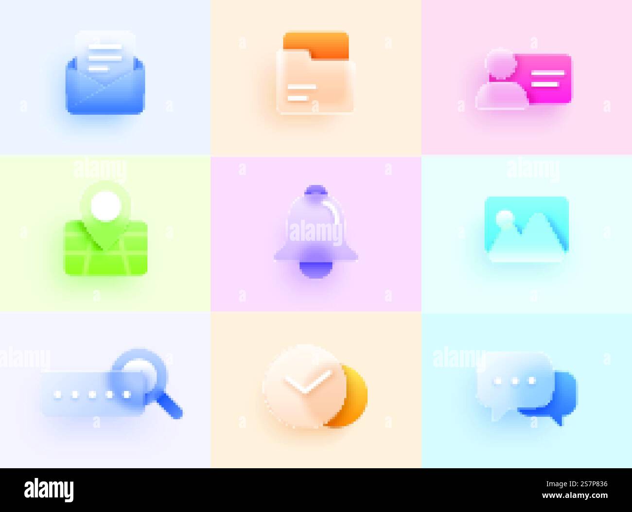 3d minimal glass morphism ui icon set for website or mobile app.. 3d ...