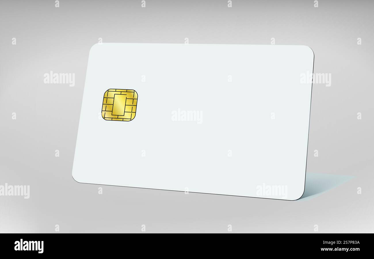 Blank chip card, empty card for editing in 3d illustration isolated on ...