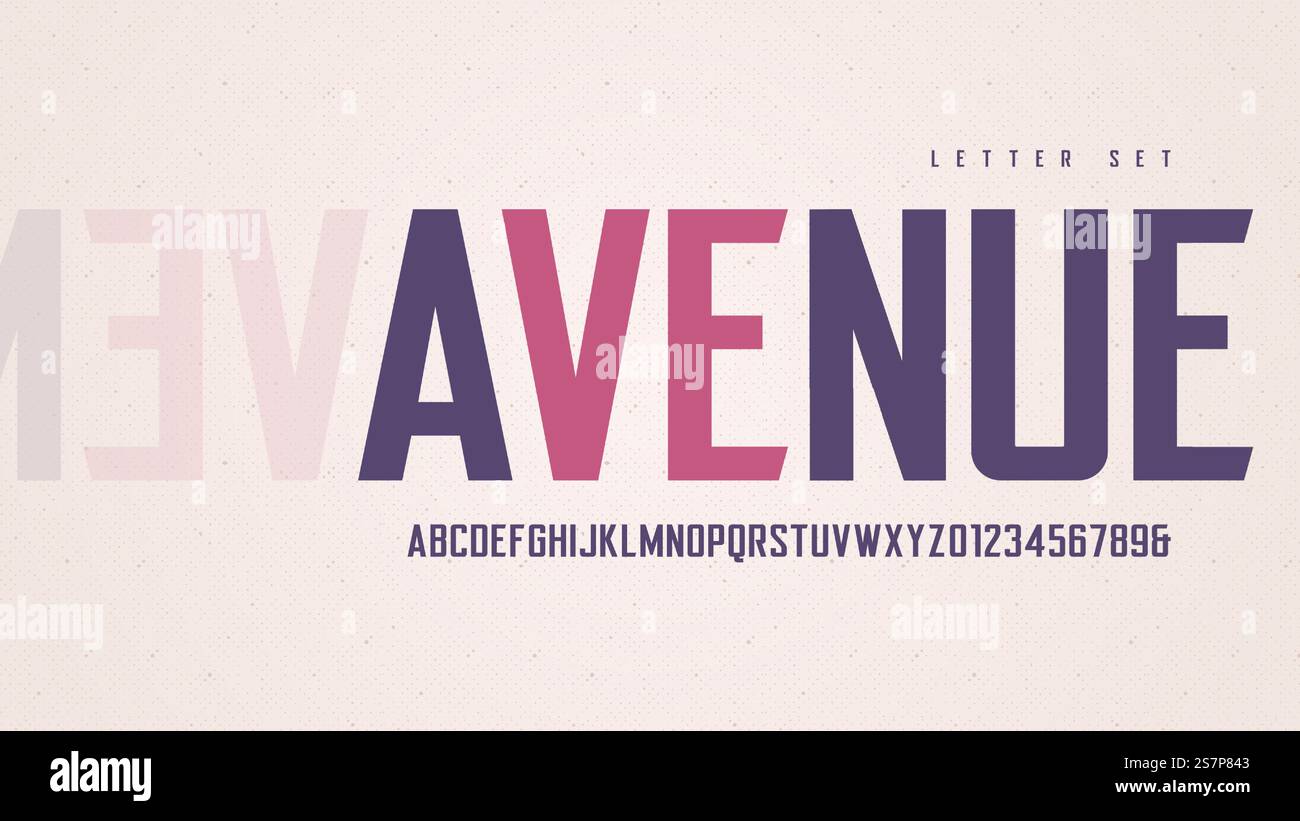 Stylish sans serif vector alphabet, uppercase letter set, font ...