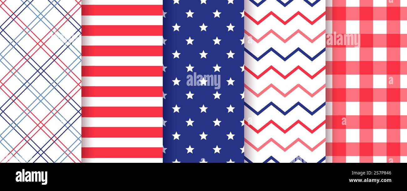 4th july seamless pattern. American backgrounds. Patriotic textures ...