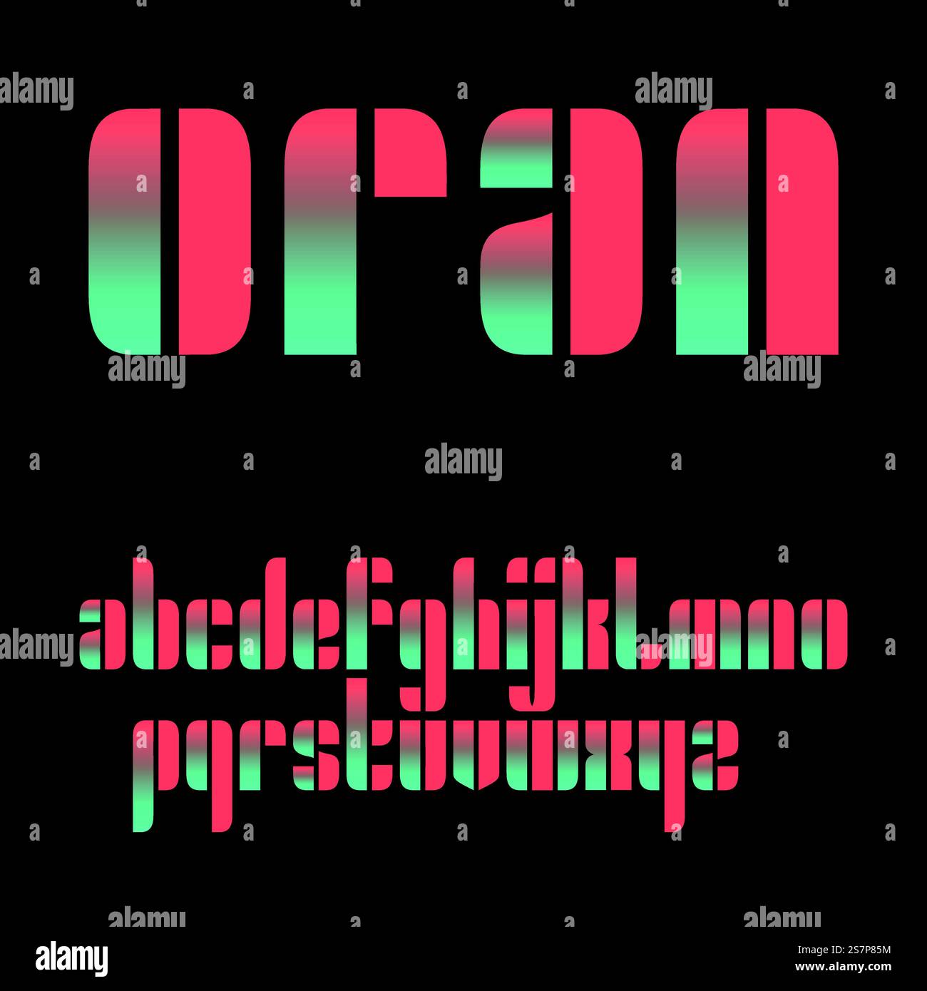 Vector condensed original bold display font design, alphabet, lowercase ...