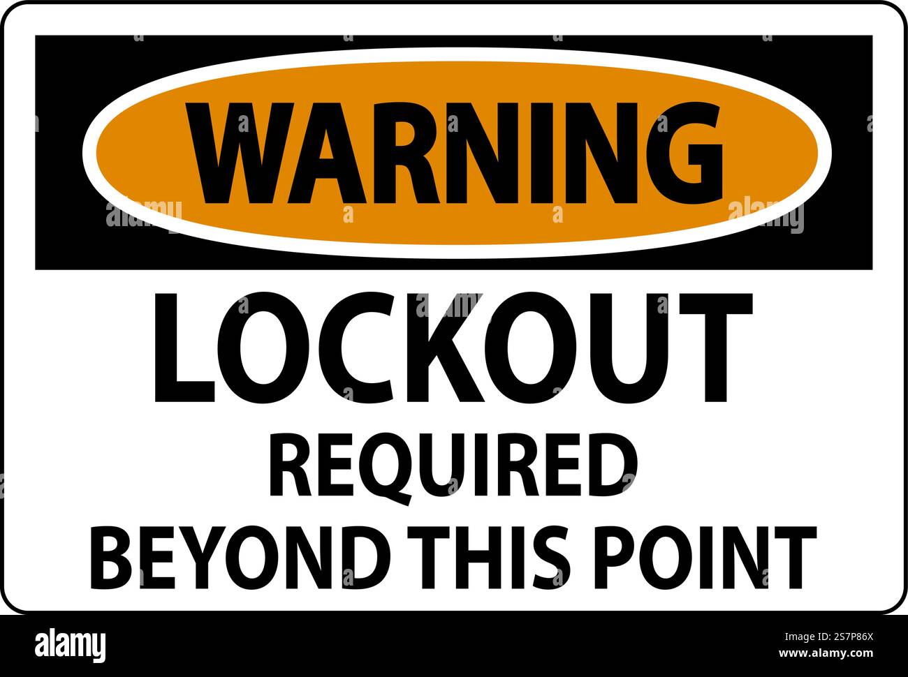 Warning Sign, Lockout Required Beyond This Point Stock Vector Image ...