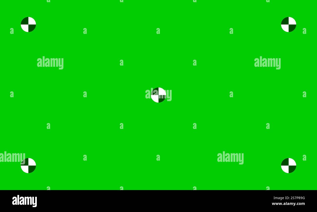 Green chroma key screen background with tracking markers, vector ...