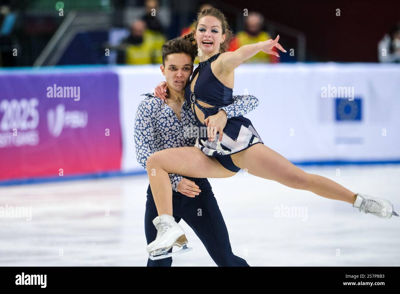 Turin, Italy. 16th Jan, 2025. Wiktor Kulesza (L) and Sofiia Dovhal (R ...