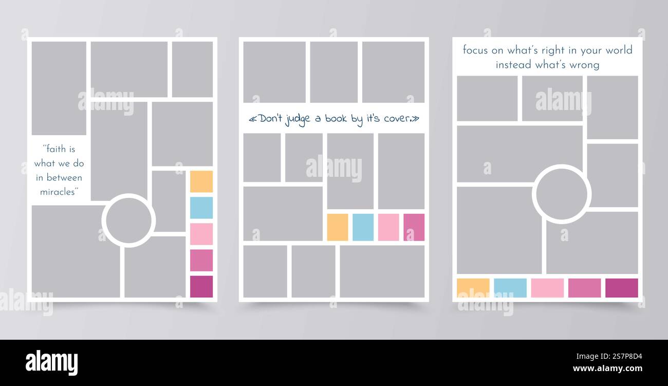 Moodboard template. Photo collage layout. Mood board background. Set ...