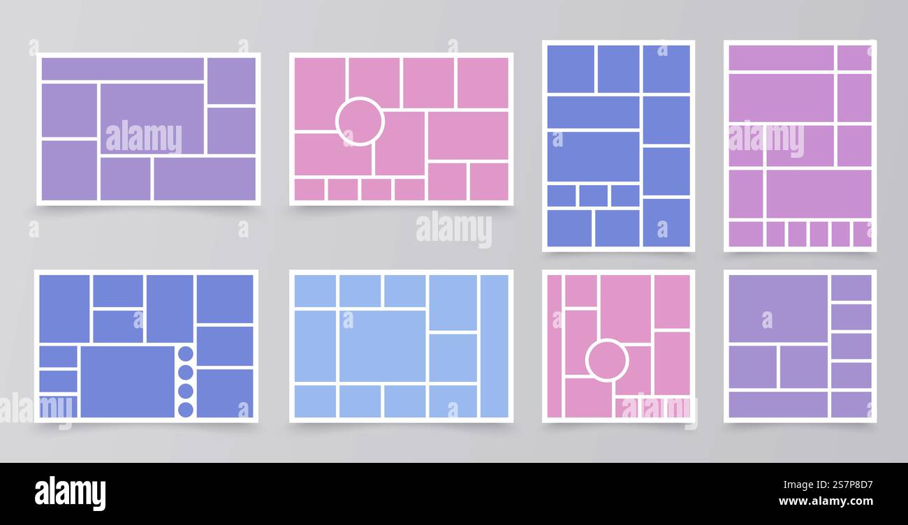 Moodboard layout. Collage templates. Mood board banner. Montage photo ...