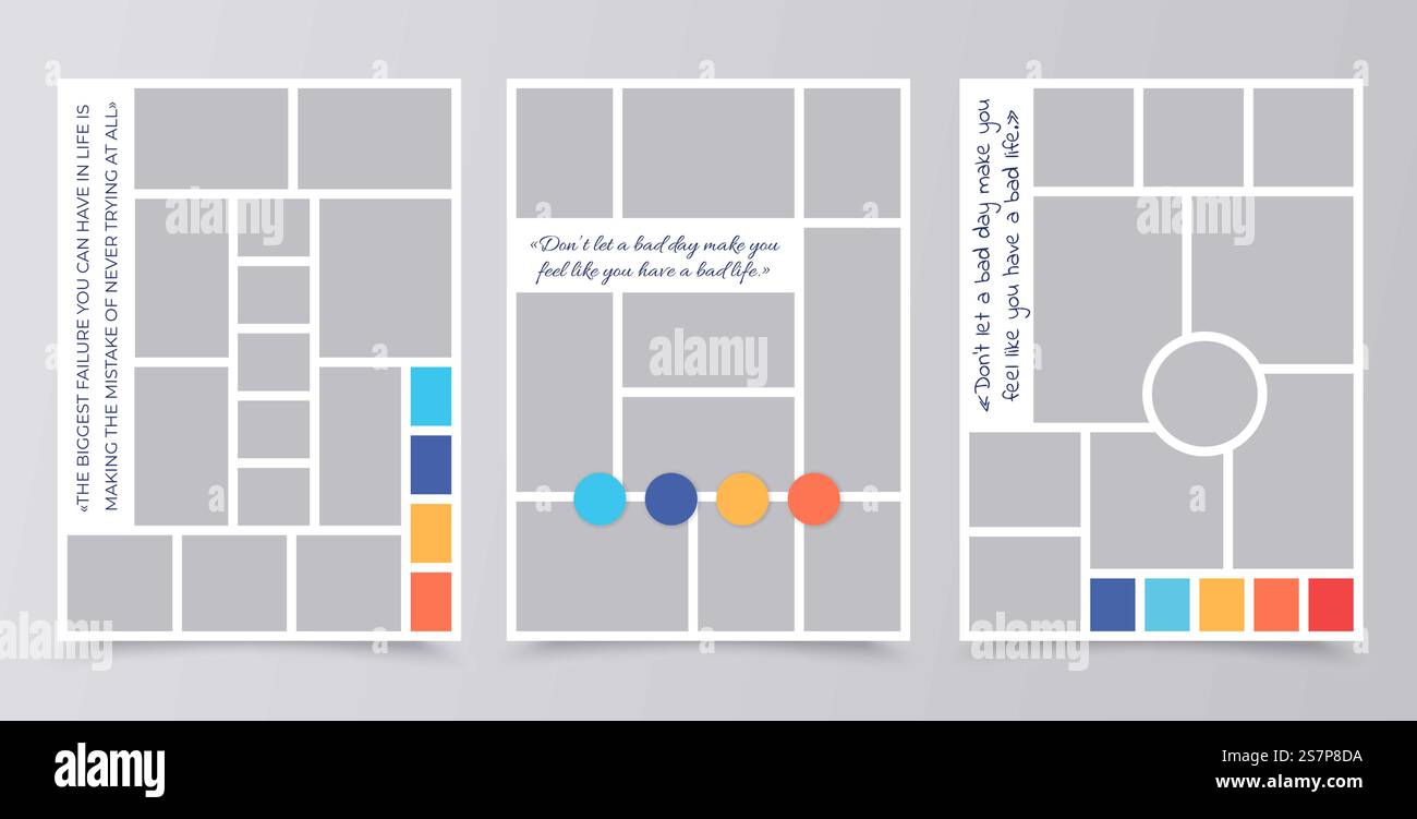 Mood board template. Collage grids. Moodboard background. Photomontage ...