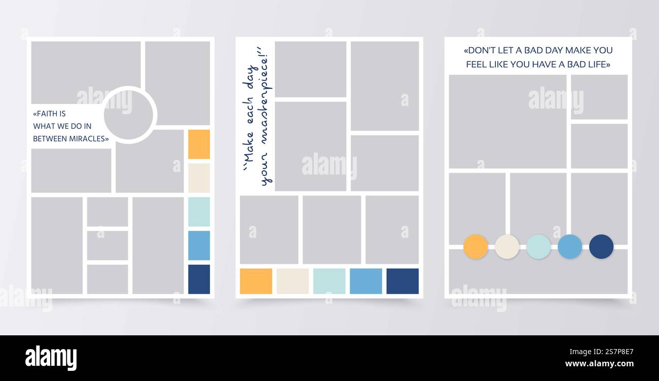 Moodboard template. Mood board background. Photo collage layout. Mosaic ...