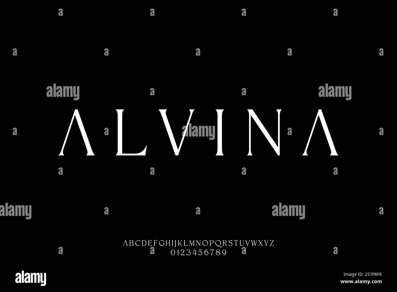 Abstract minimalist serif typeface display font vector. Elegant luxury ...