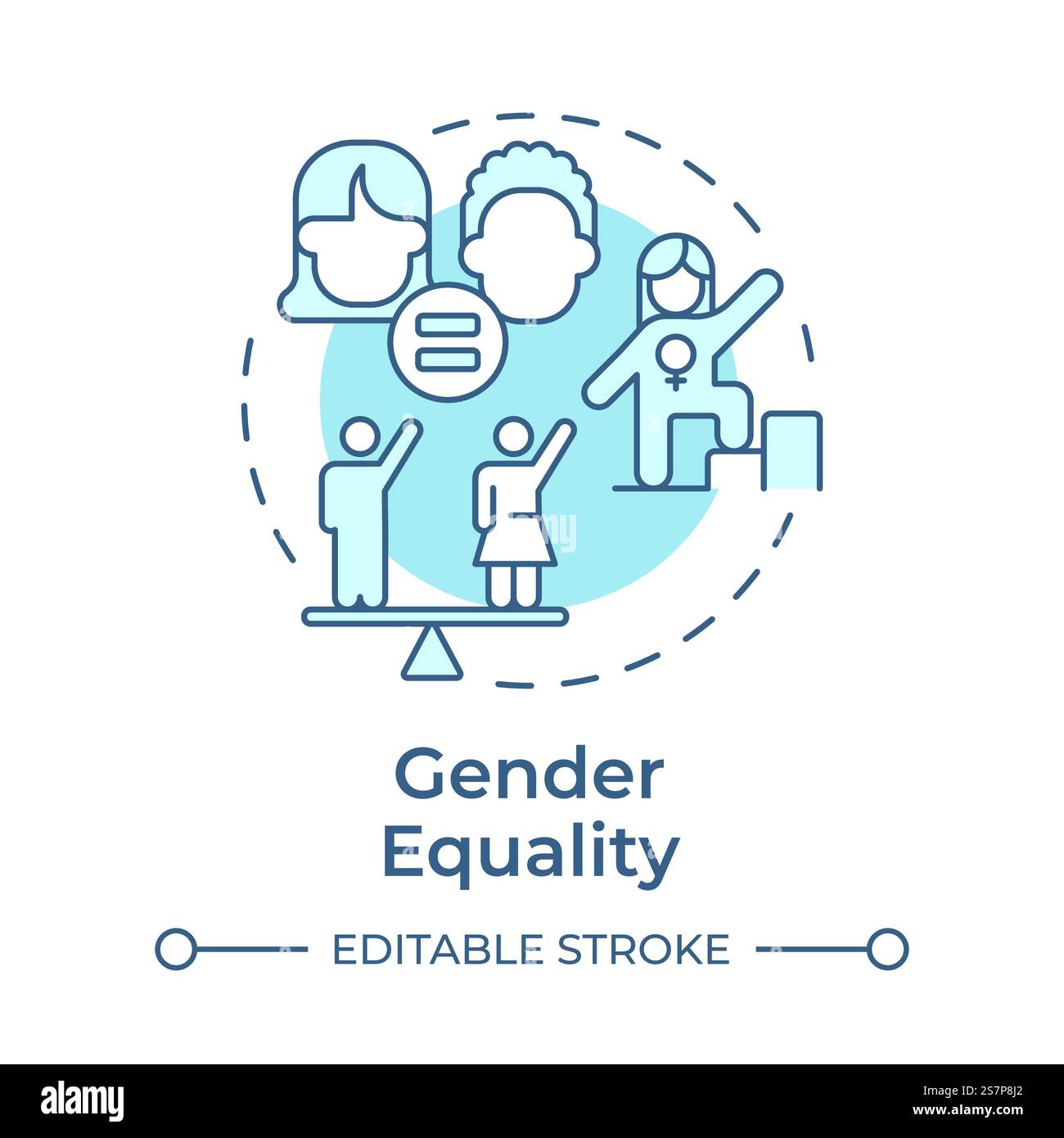 Gender equality soft blue concept icon Stock Vector Image & Art - Alamy