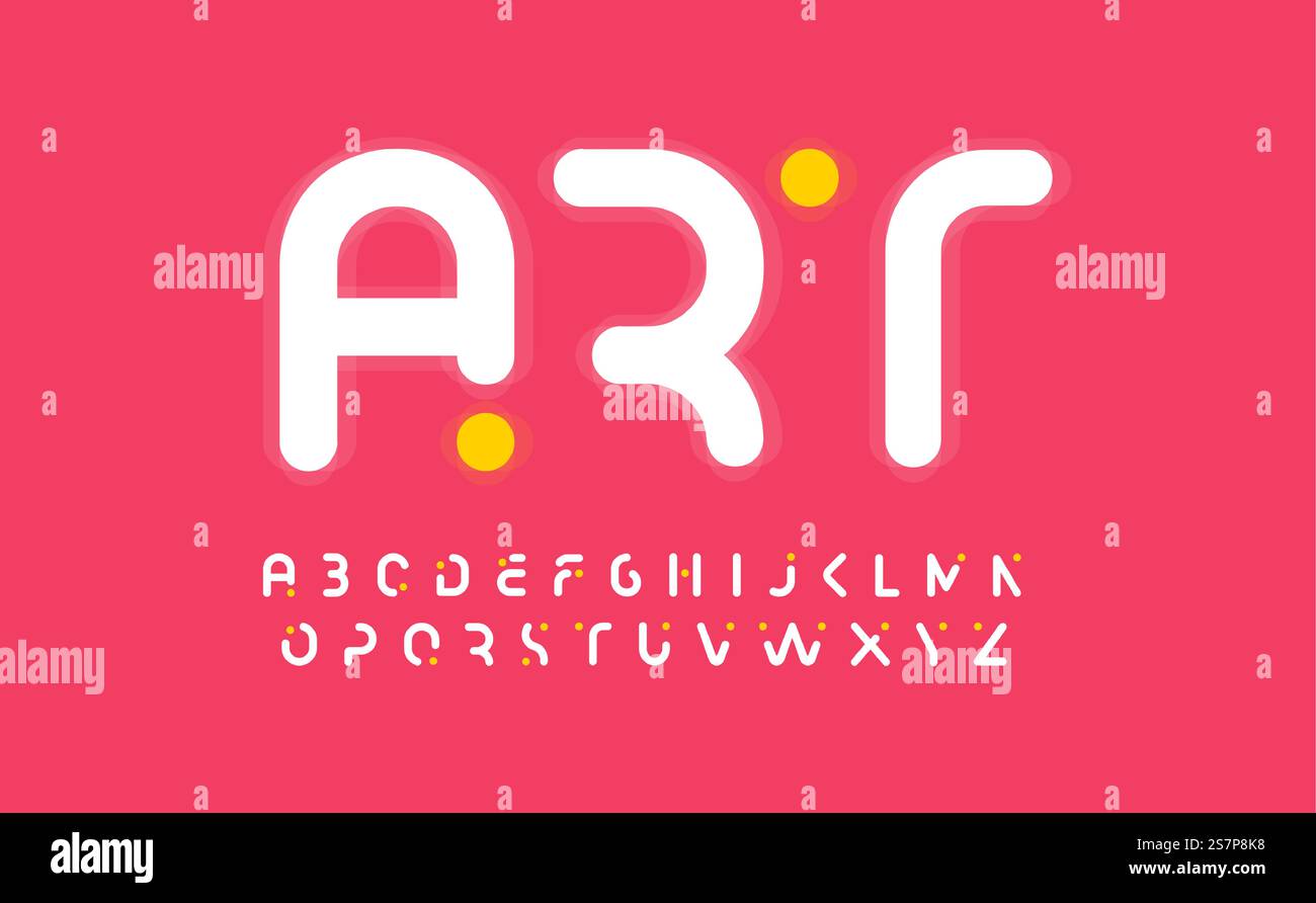 Art creative alphabet, modern abstract font design.Uppercase cropped ...