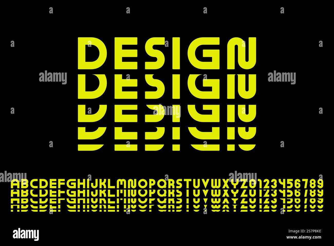 Vector bold modern font - sliced style. Trendy english alphabet. Simple ...