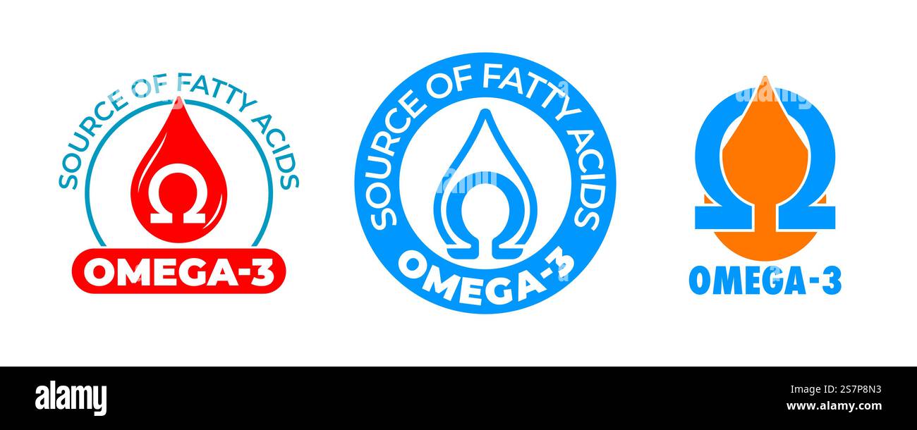 Omega 3 icon, vitamin and fish oil drop, fatty acid capsule, essential ...