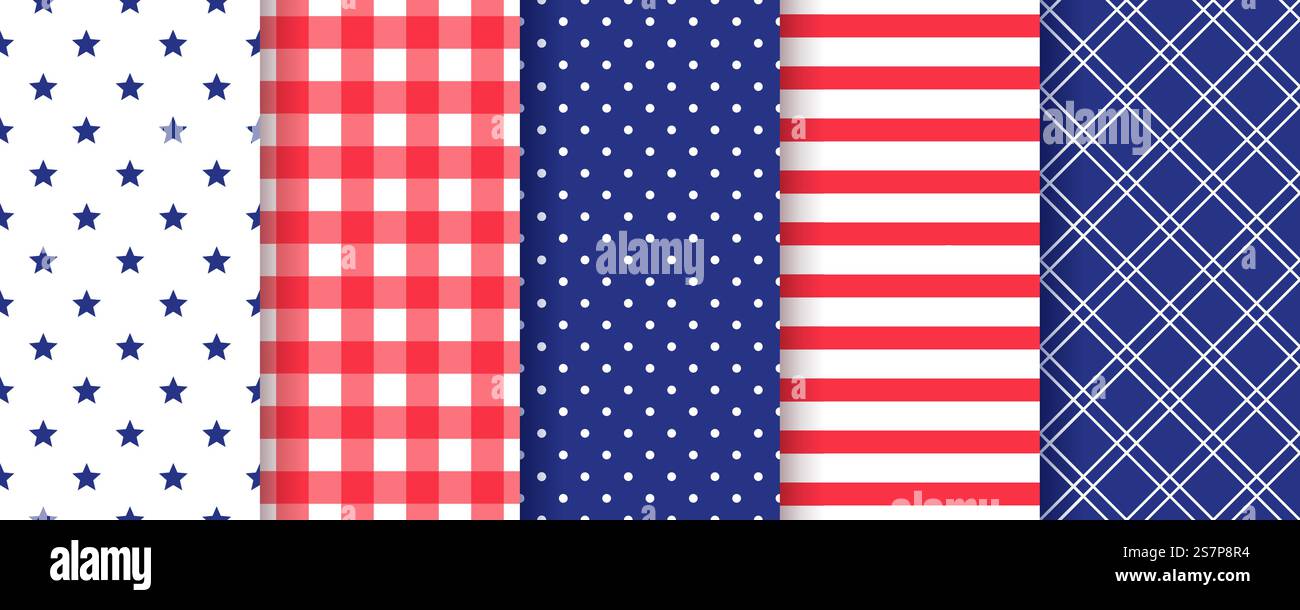 Patriotic seamless pattern. 4th July backgrounds. Happy independence ...